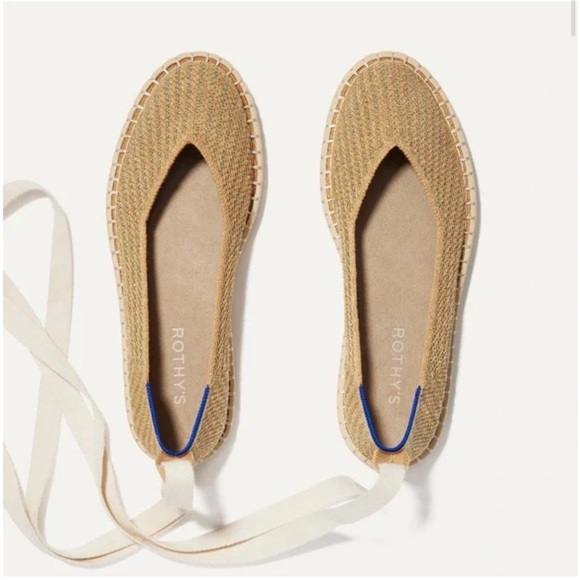 Rothy's | Shoes | New Rothys The Espadrille In Gold Stripe Hemp Size 9 ...